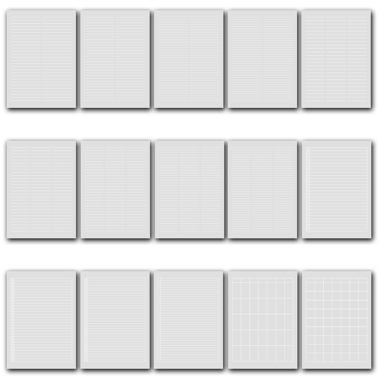 Light Grey Notebook and Writing Printable Paper Digital - Etsy