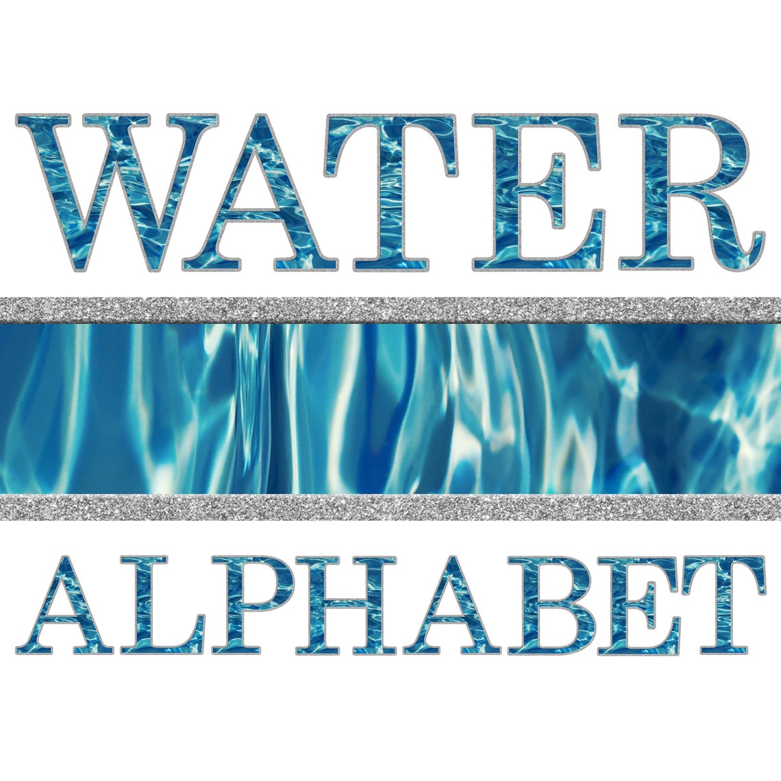 Water Alphabet Clipart Scrapbooking Digital Set Printable | Etsy