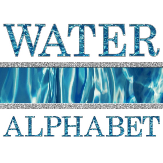Water Alphabet Clipart Scrapbooking Digital Set Printable | Etsy
