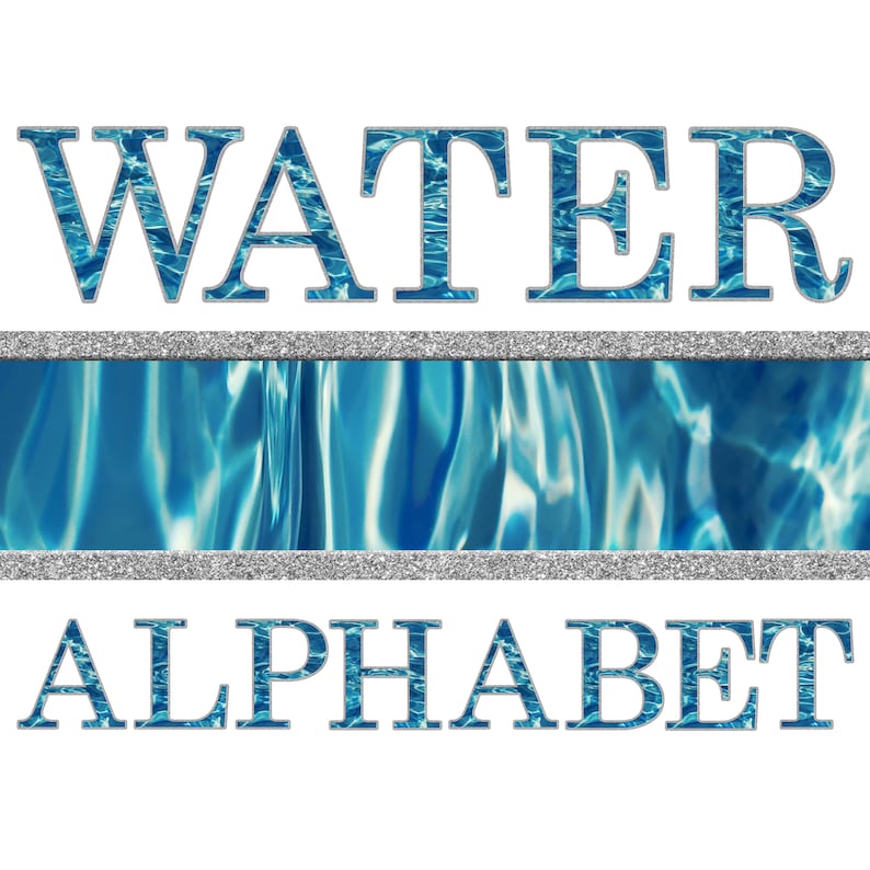 Water Alphabet Clipart Scrapbooking Digital Set Printable - Etsy