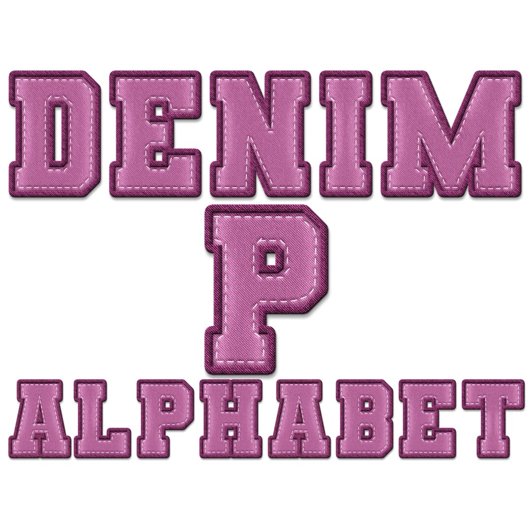 Denim Pink Alphabet Clipart Scrapbook Digital Set Printable Paper ...