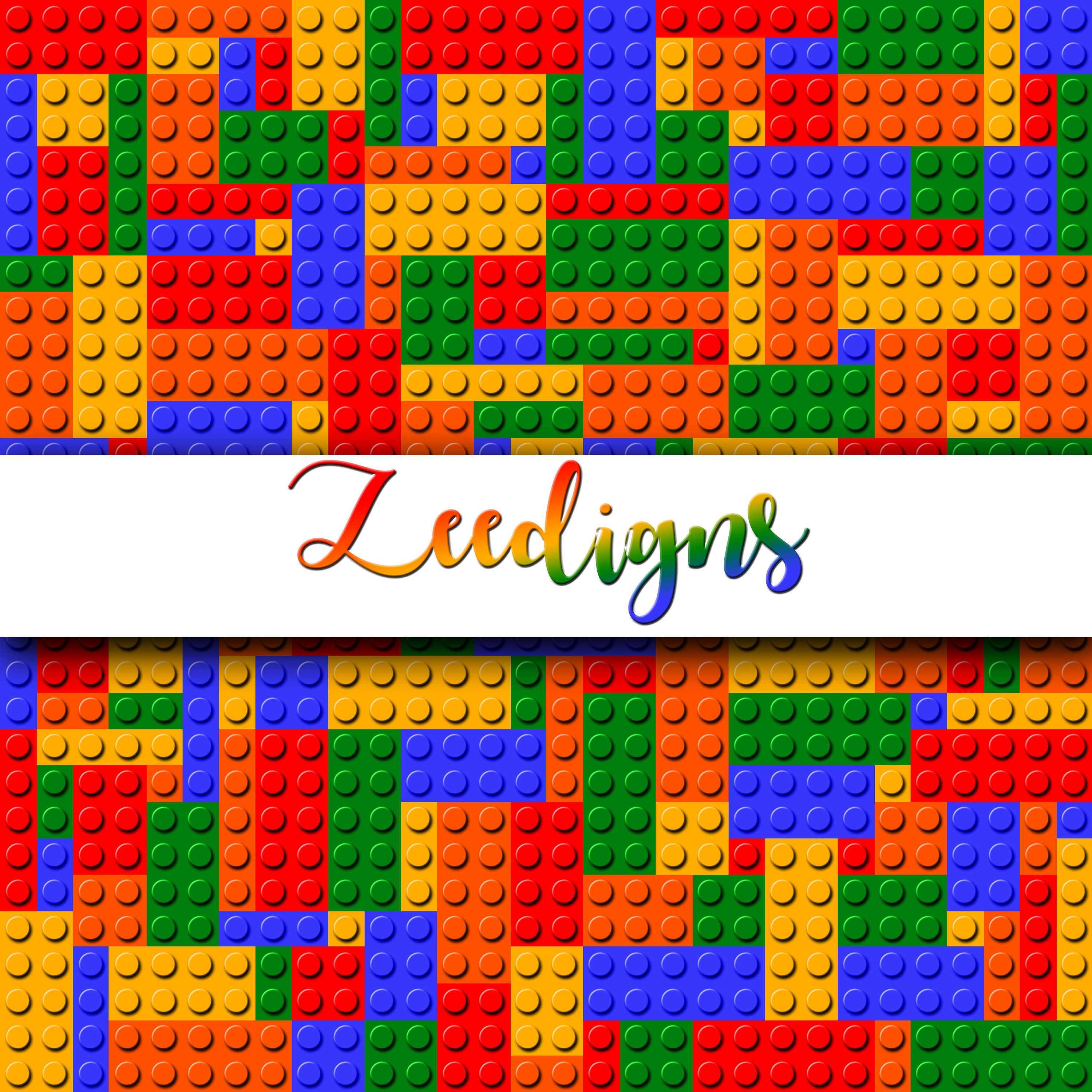 Building Blocks Scrapbook Printable Paper | Digital Paper | Rainbow ...