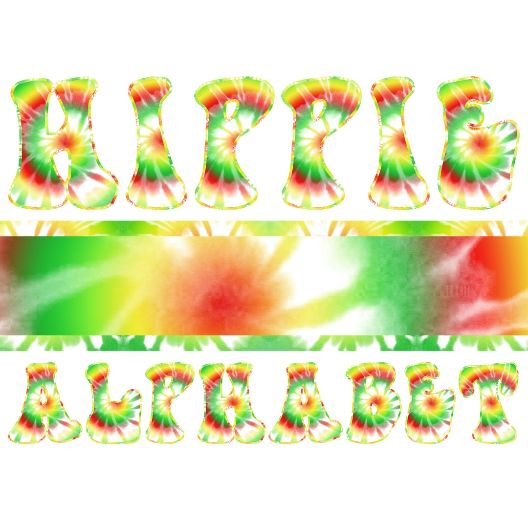 Tie Dye Alphabet 2 Clipart Scrapbooking Digital Set Printable Paper ...