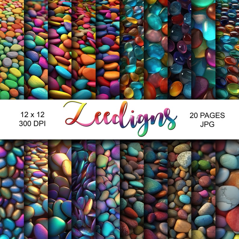 Pebbles Digital Scrapbook Printable Paper Digital Paper Stones Rocks ...