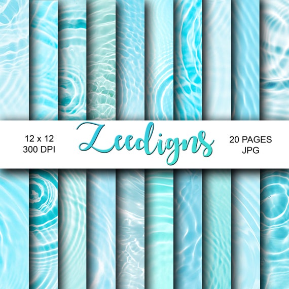 Water Drops Scrapbook Printable Paper Digital Paper Water | Etsy