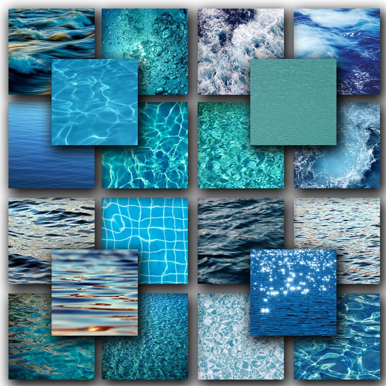 Water Digital Scrapbook Printable Paper Digital Paper - Etsy