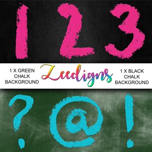 Bright Chalk Alphabet Clipart Scrapbooking Digital Set Printable Paper ...