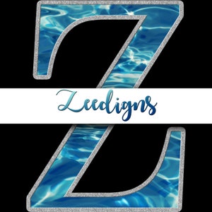 Water Alphabet Clipart Scrapbooking Digital Set Printable Paper | Lake ...