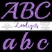 Purple Glitter Alphabet Clipart Scrapbooking Digital Set Printable ...