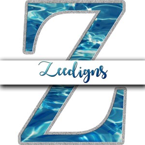 Water Alphabet Clipart Scrapbooking Digital Set Printable Paper | Lake ...