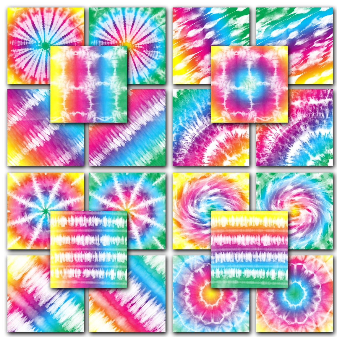 Rainbow Tie Dye 2 Digital Scrapbook Printable Paper Digital - Etsy