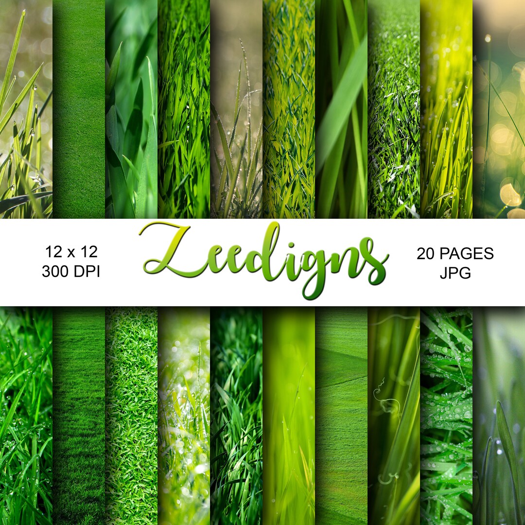 Grass Digital Scrapbook Printable Paper | Digital Paper | Green | Lawn ...