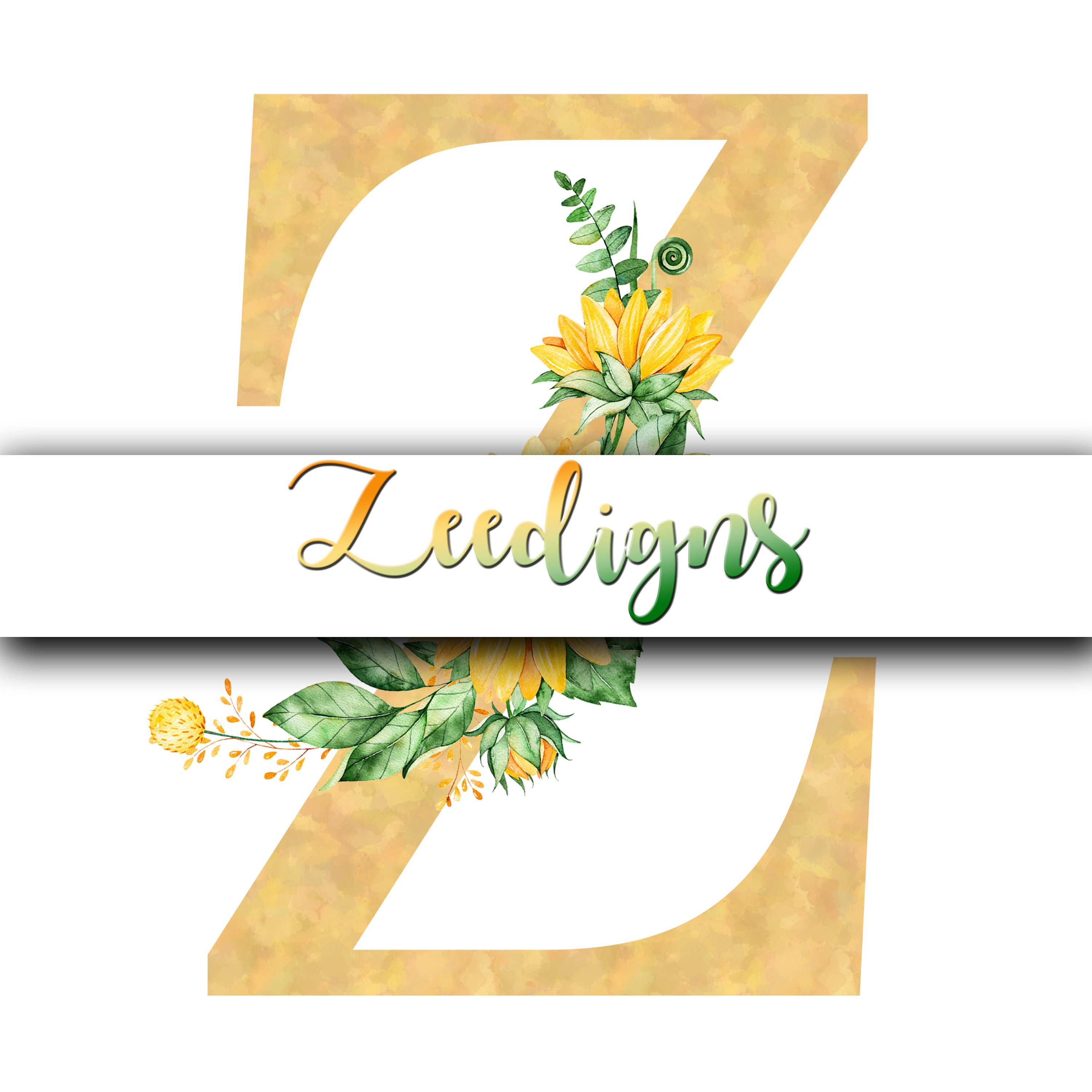 Sunflower Alphabet Clipart Scrapbooking Digital Set Printable Paper ...