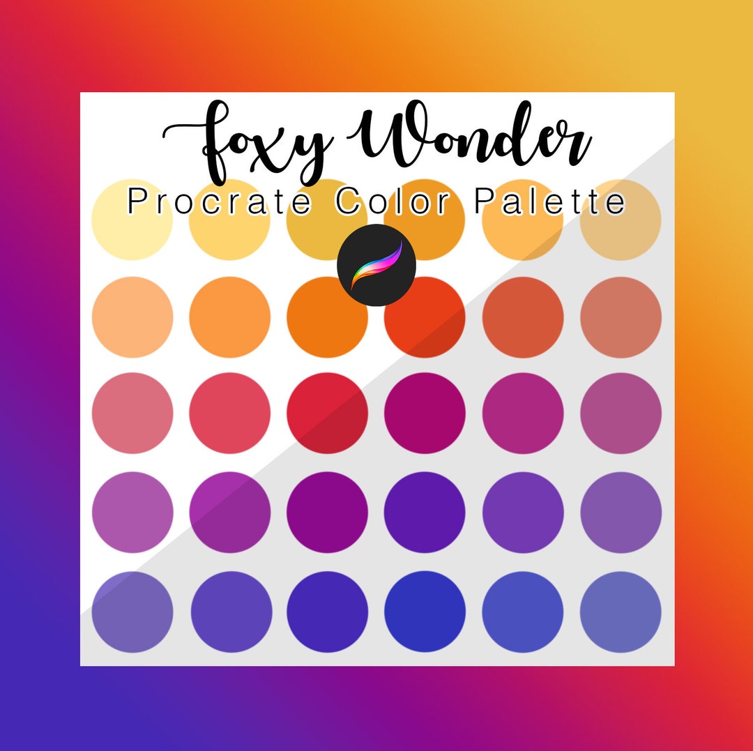 Foxy Wonder Procreate Color Palette 41 Color Swatches iPad Lettering Illustration Procreate Tool ...
