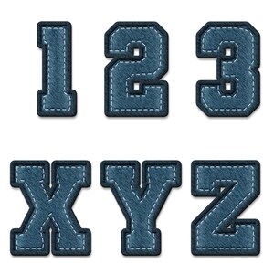 Denim Light Blue Alphabet Clipart Scrapbook Digital Set Printable Paper ...