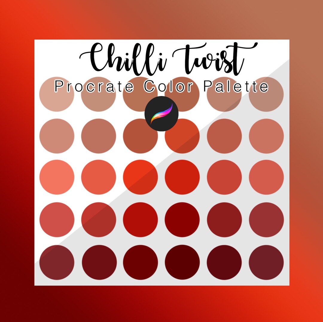 Chilli Twist Procreate Color Palette 29 Color Swatches iPad Lettering ...