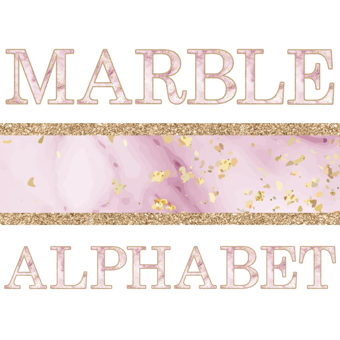 Pink Marble Alphabet Clipart Scrapbooking Digital Set Printable Paper ...