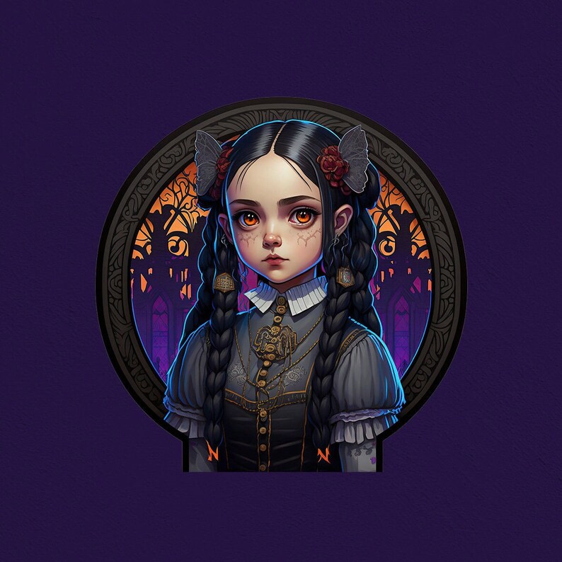 Wednesday Addams PNG 1 Printable Wall Art Instant Download - Etsy