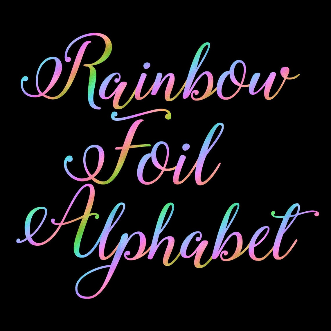 Rainbow Foil Alphabet Clipart Scrapbooking Digital Set Printable Paper ...