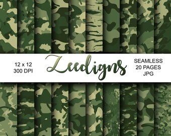 Camouflage Seamless Desert Digital Scrapbook Printable Paper | Etsy
