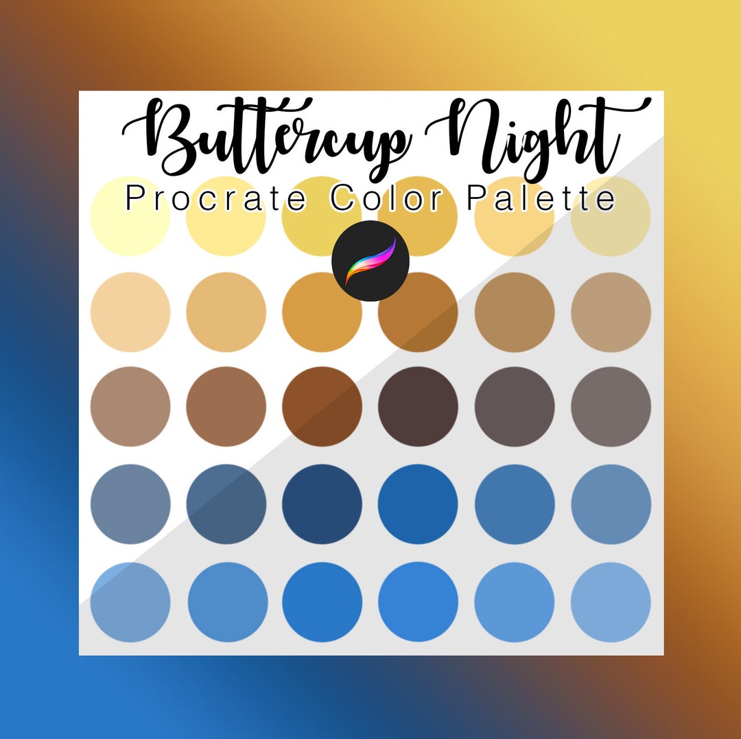 Buttercup Night Procreate Color Palette 31 Color Swatches iPad ...