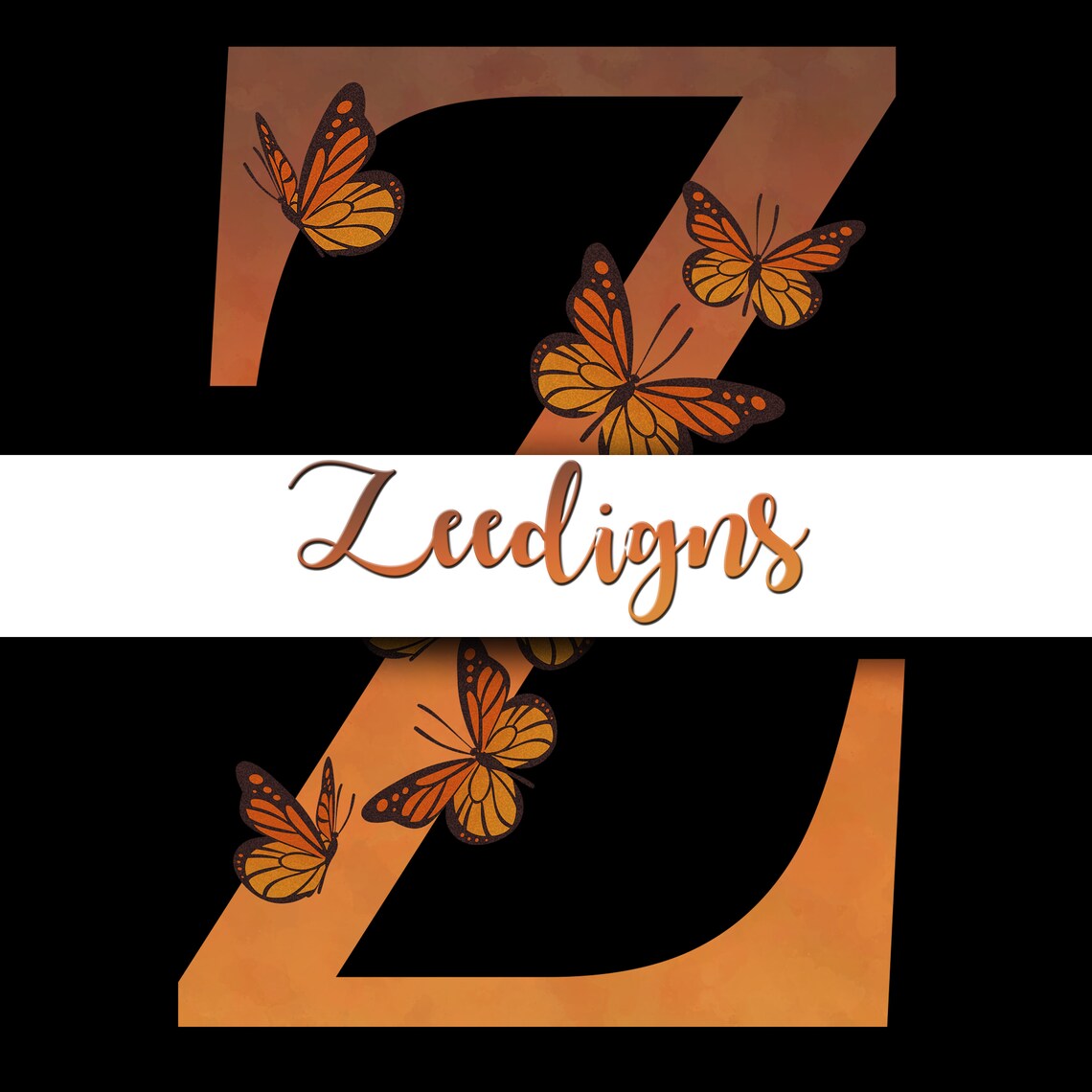 Monarch Butterfly Alphabet Clipart Scrapbooking Digital Set - Etsy