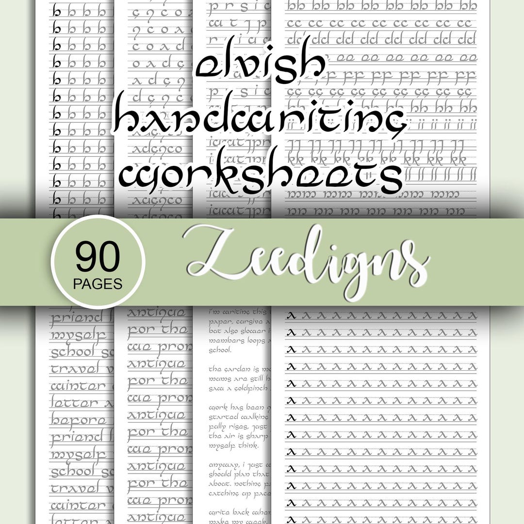 Elvish Cursive Handwriting Practice Worksheets Elegant Alphabet Improve ...