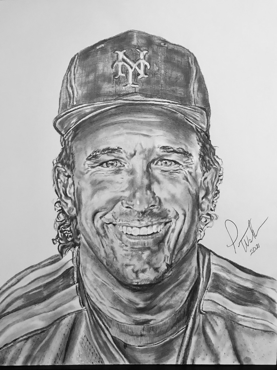 New York Mets Gary Carter Pencil Drawing Print - Etsy