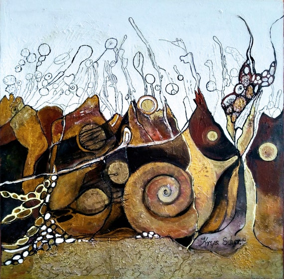 Abstract Square Oil Paintings on Canvas | Etsy