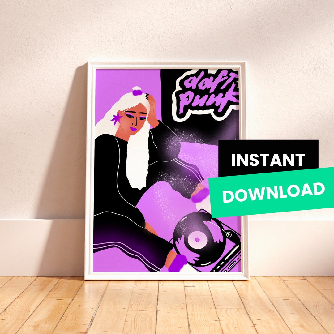 Voyager Daft Punk Print Printable Wall Art Digital Print, Women Wall ...