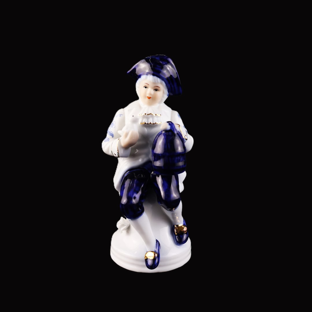 Vintage Porcelain Figure Rococo 1720-80 Handcrafted Boy With Bird and ...