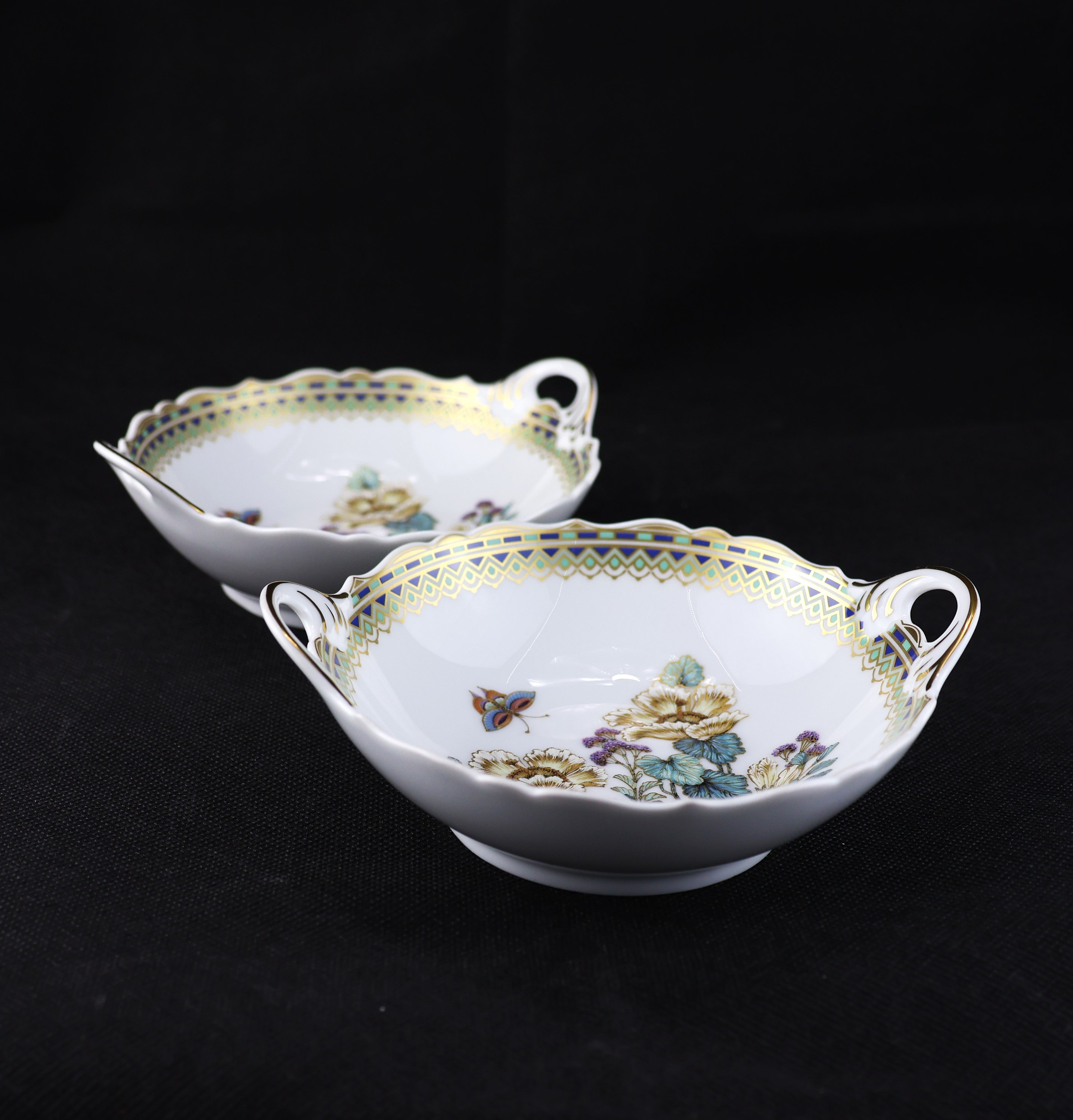 AK Kaiser Porcelain / Germany / Monarch / 2 Confectionery Bowls ...