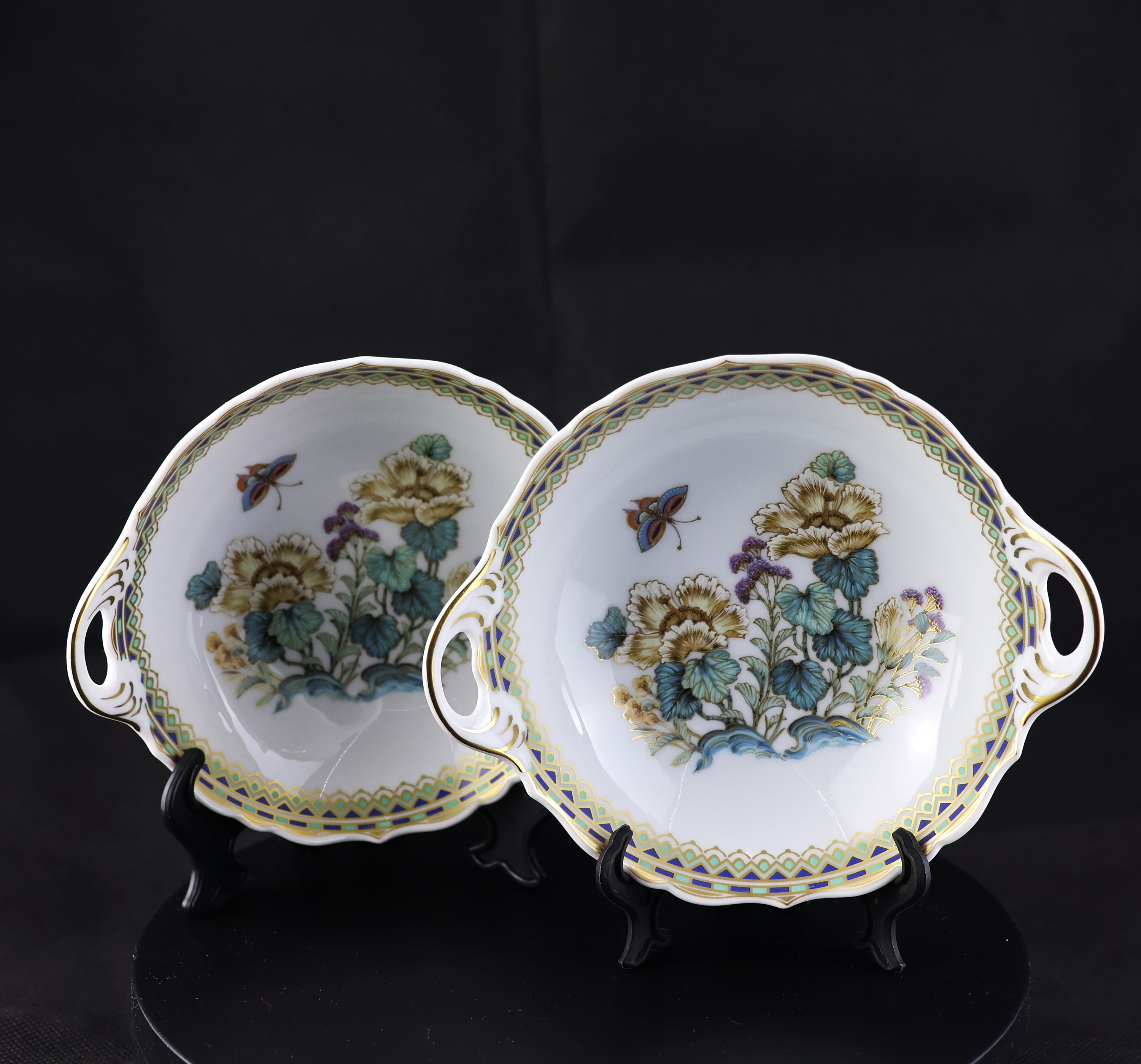 AK Kaiser Porcelain / Germany / Monarch / 2 Confectionery Bowls ...