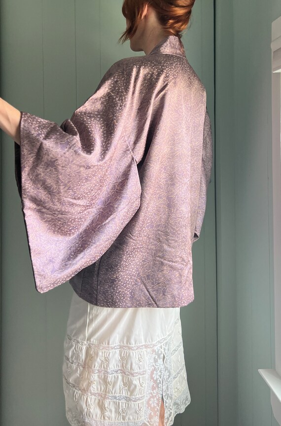 Vintage Japanese Haori Kimono Robe Jacket Plum Lilac … - Gem
