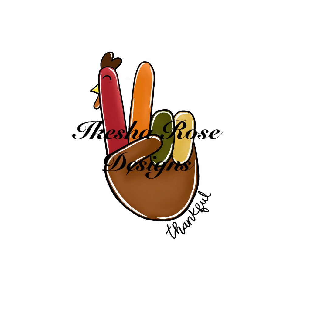 Thanksgiving Turkey Peace Sign Digital File Download PNG, JPEG ...