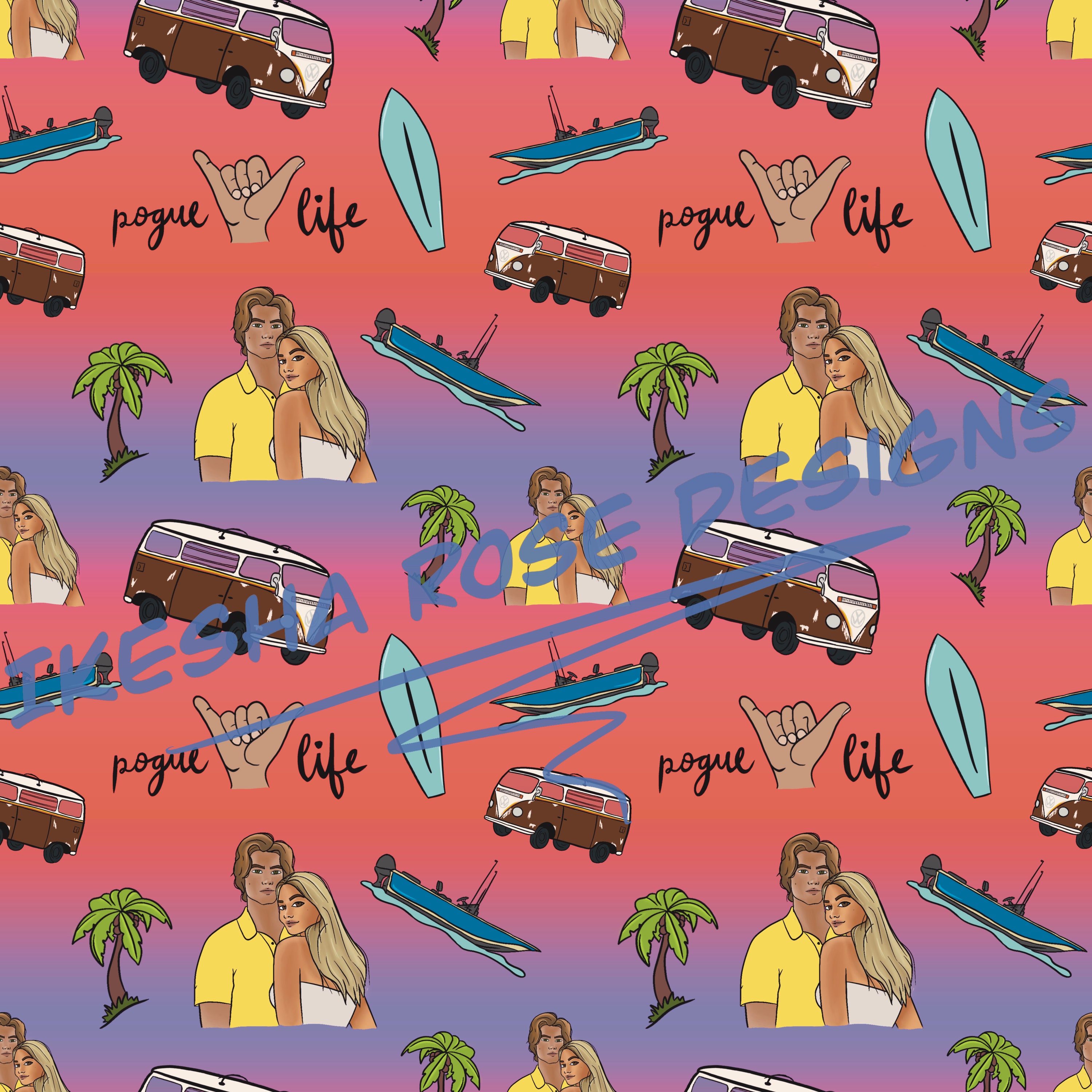 Pogue Life, Outer Banks, Van, Seamless Digital Download - Etsy