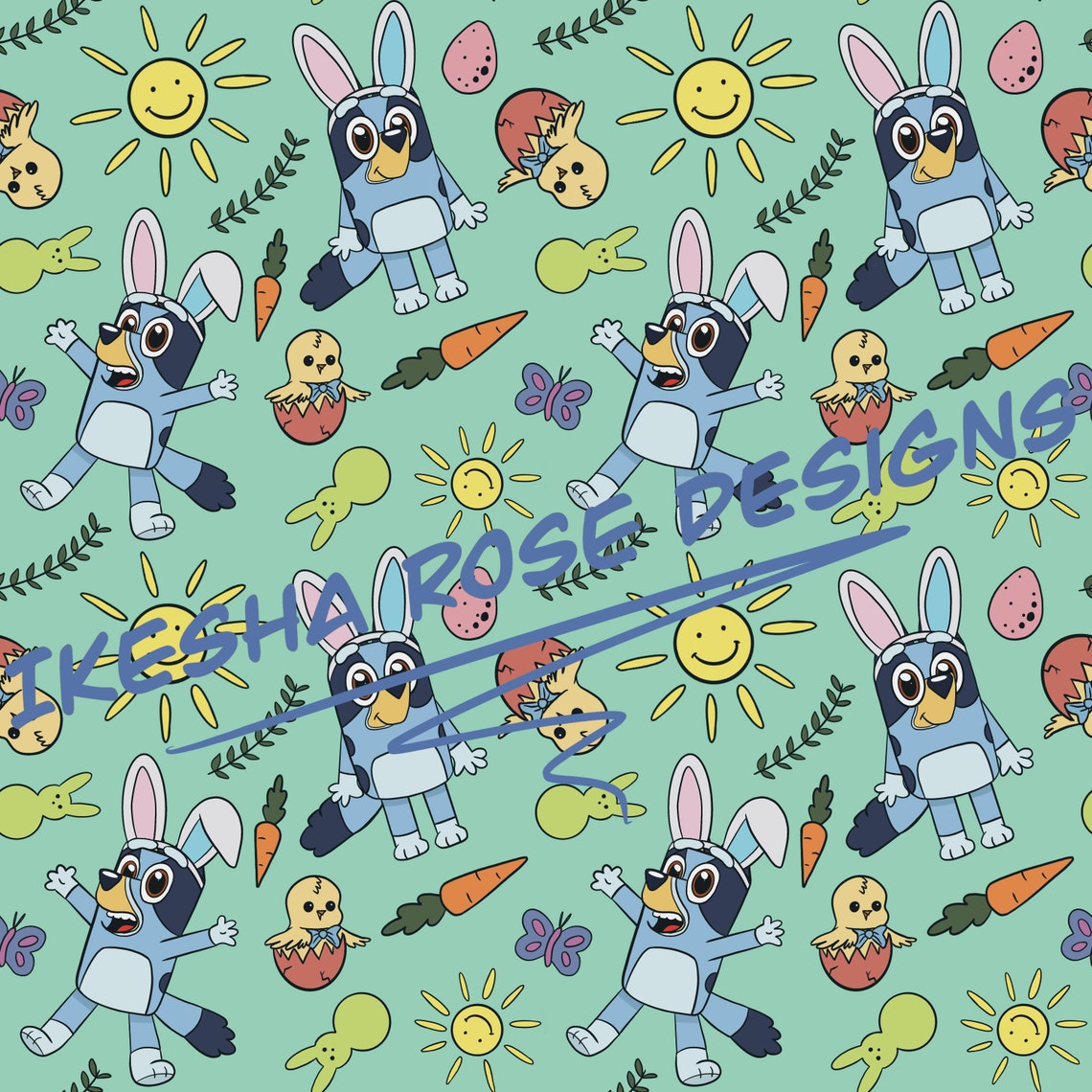 Bluey Easter Seamless Digital File Pattern - Etsy
