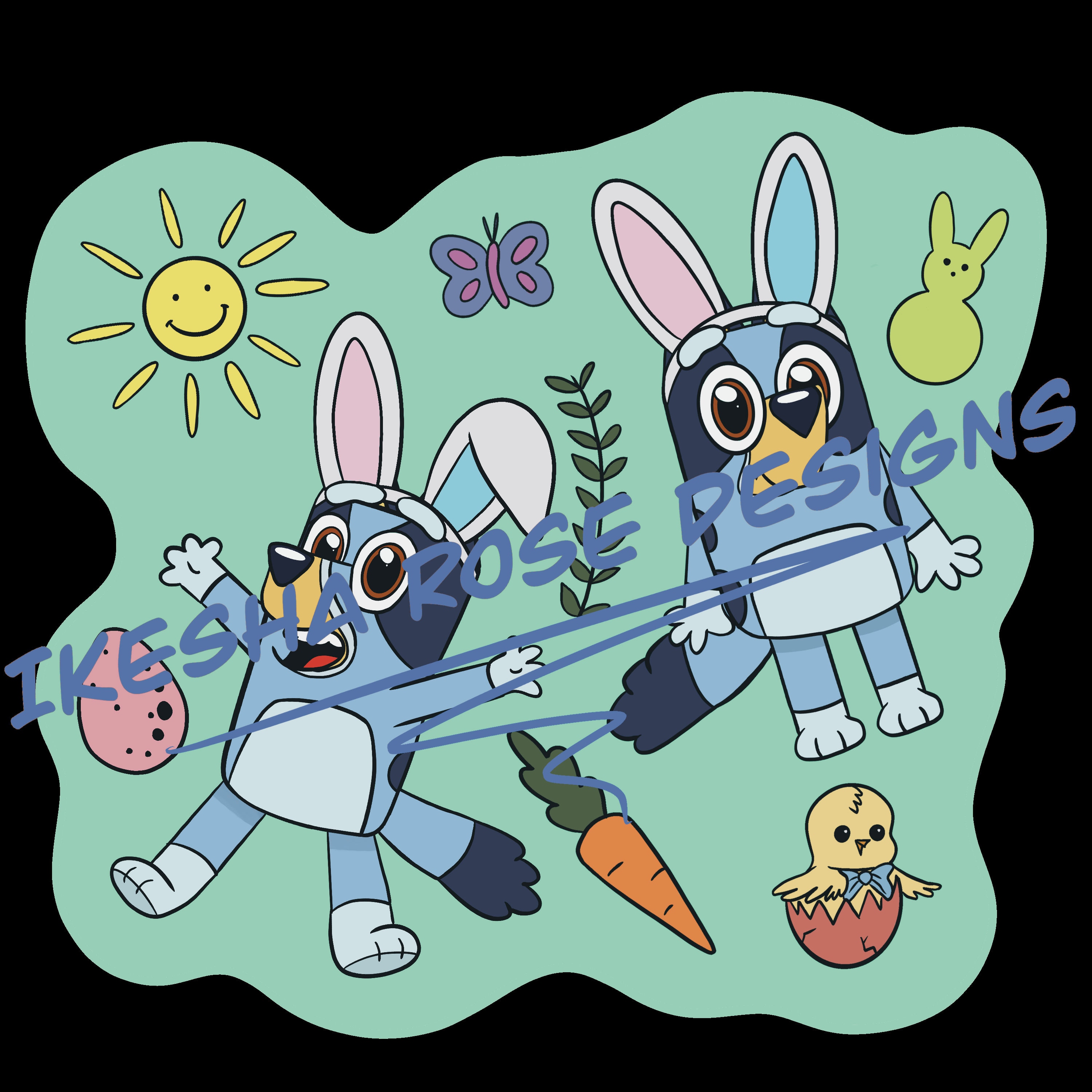 Bluey Easter Seamless Digital File Pattern - Etsy
