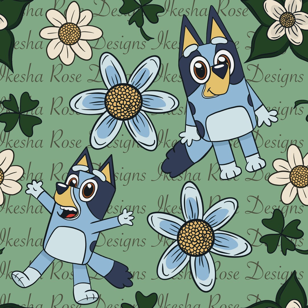 Bluey St Patrick's Day Seamless Digital File Pattern - Etsy