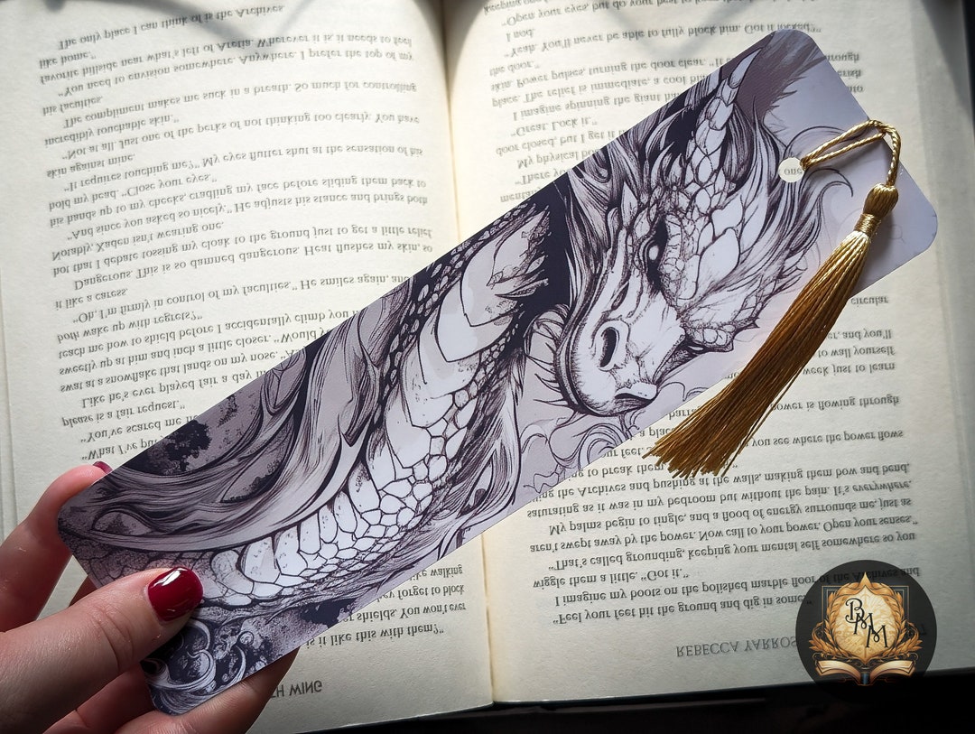 White Dragon Bookmark | Fantasy | Dnd | Laminated With Tassel - Etsy