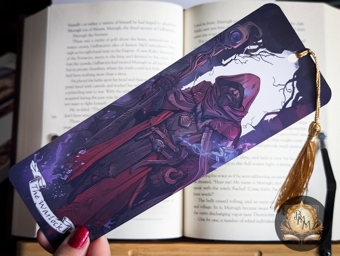 The Warlock | Dnd Bookmark | Fantasy Bookmark | | Laminated Bookmark ...