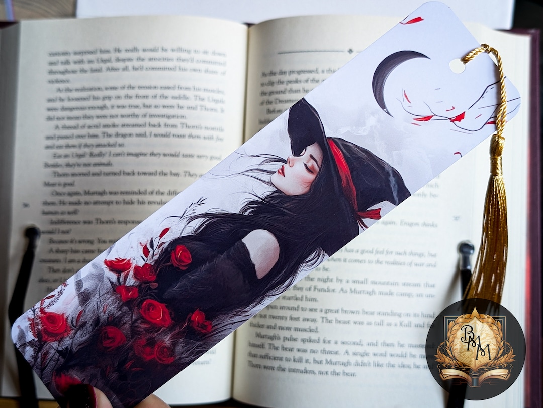 Witchy Bookmark | Fantasy Laminated Bookmark With Tassel - Etsy