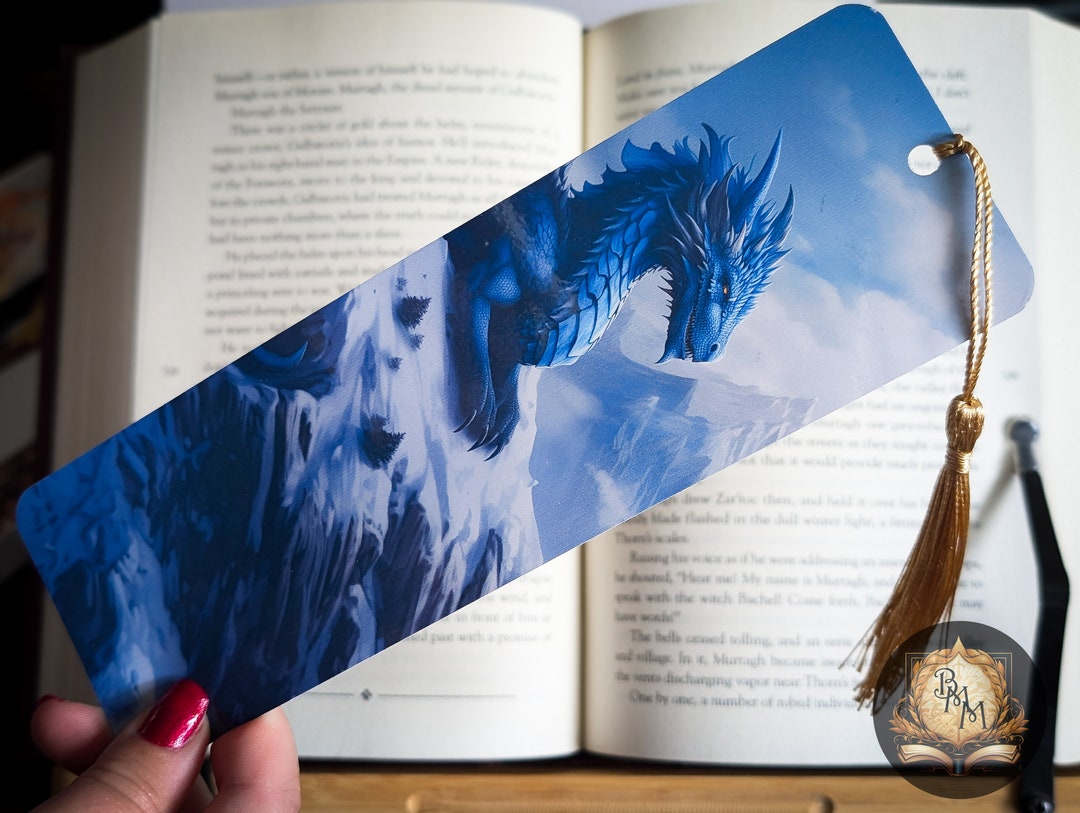 Sgaeyl Bookmark | Fourth Wing Bookmark | Blue Dragon Bookmark | Fantasy ...