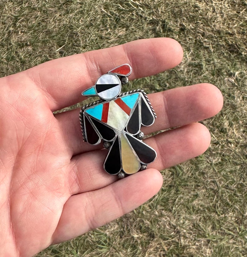 Zuni Thunder Bird Pin/pendant - Etsy