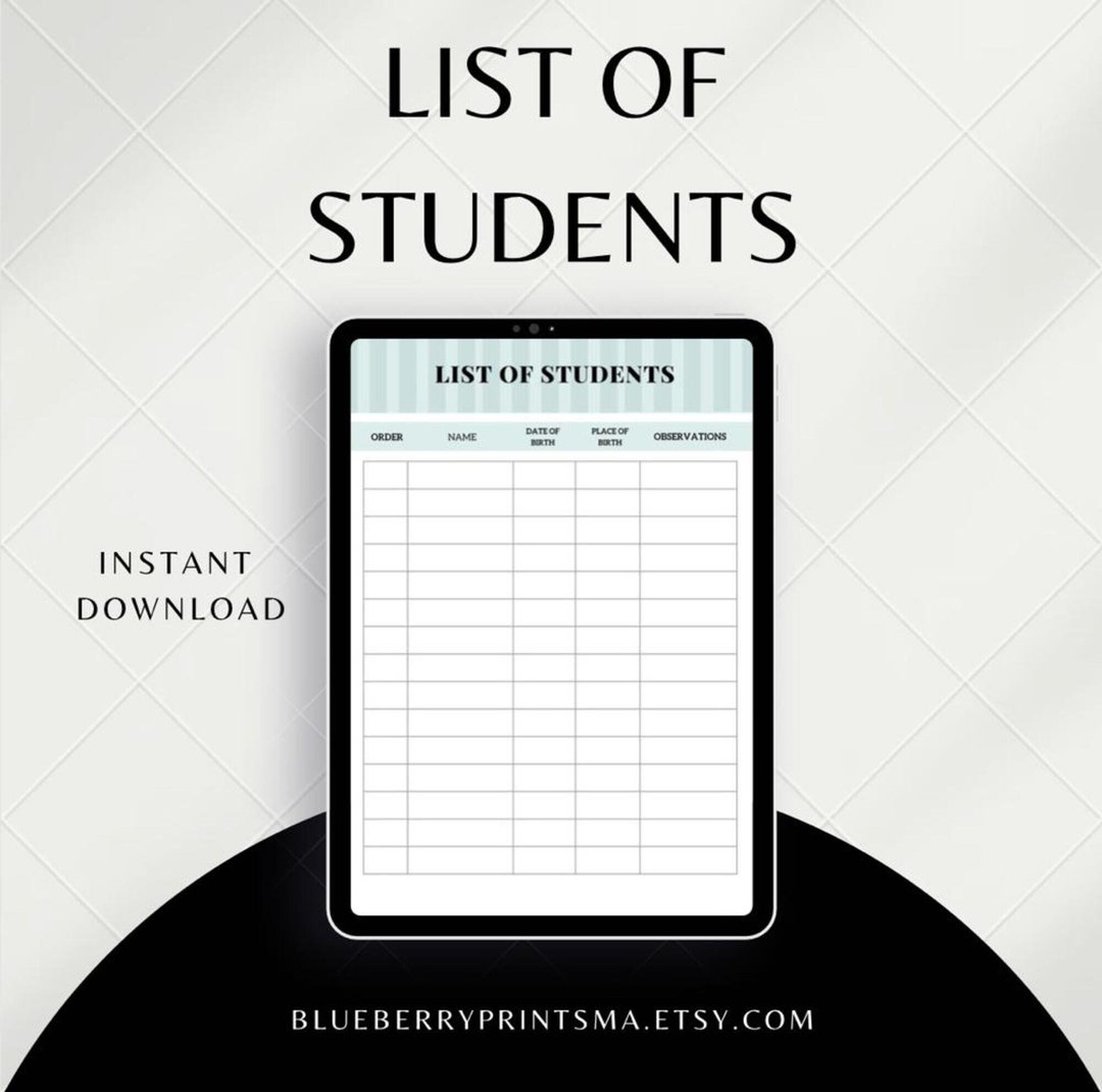 Blue Classroom List for Teachers- PDF to Download - Etsy