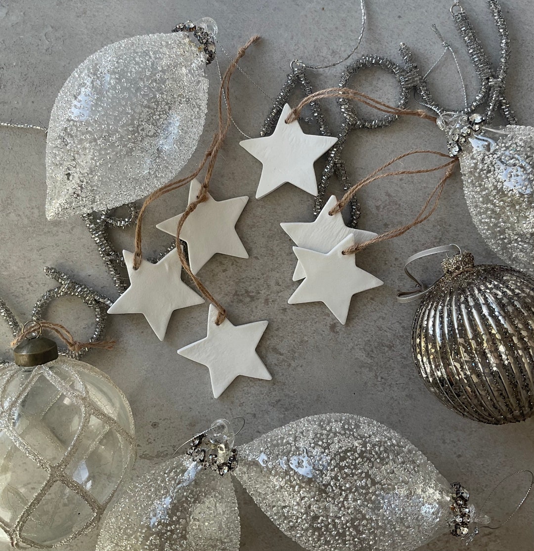 Handmade Scandi Clay Star Christmas Decorations - Pack of 6 - Etsy