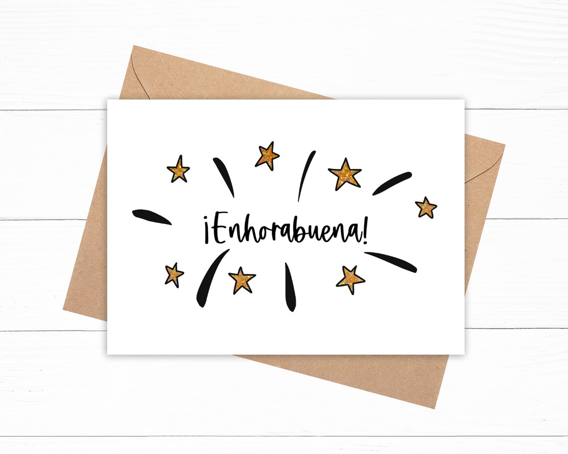 Enhorabuena/felicidades - Spanish Congratulations Card A5 - Can Be ...