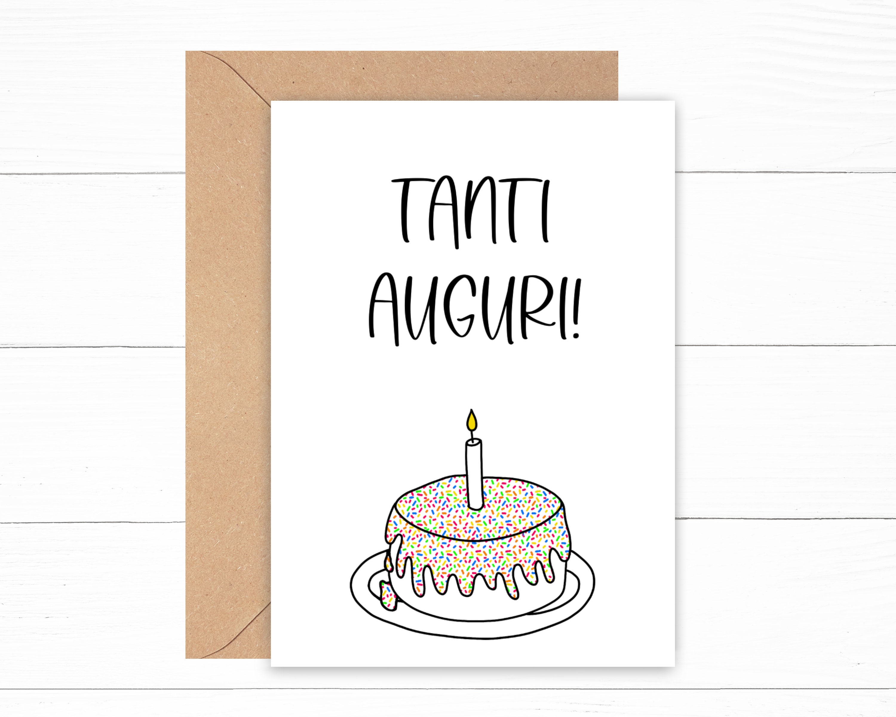 Buon Compleanno - Italian Happy Birthday Card A5 / Tanti Auguri - Can ...