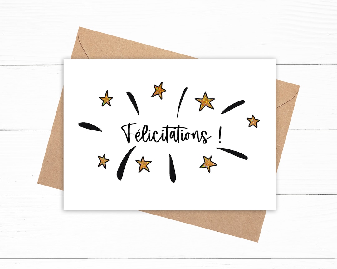 Félicitations - French Congratulations Card A5 - Can Be Personalised - Etsy