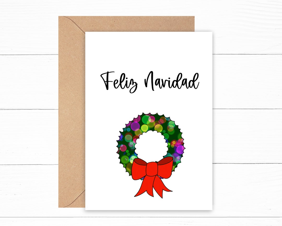 Feliz Navidad - 4 Designs Can Be Personalised - Spanish Happy Christmas ...